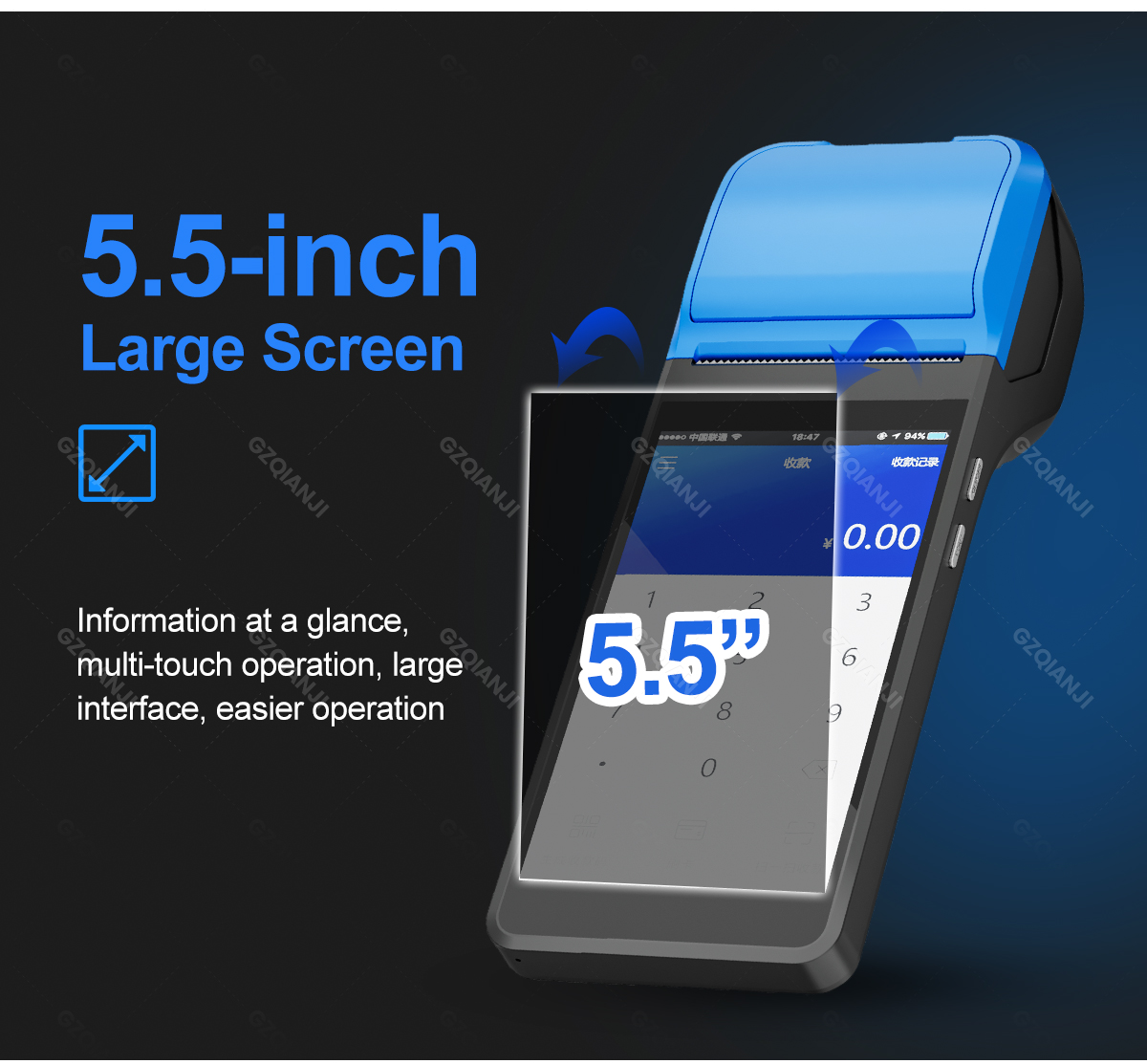 Android PDA NFC POS Receipt Bill Thermal Wifi Bluetooth Mobile Printer ...