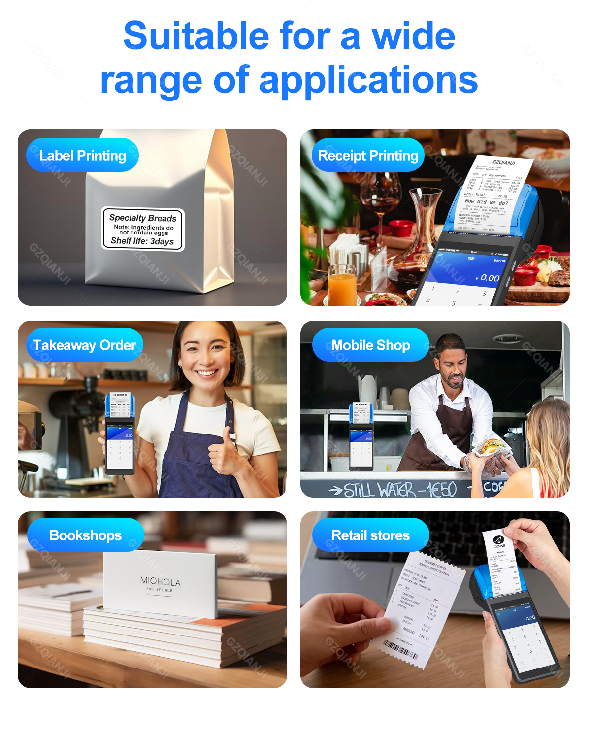 Android PDA NFC POS Receipt Bill Thermal Wifi Bluetooth Mobile Printer ...