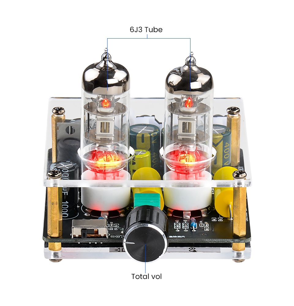 AIYIMA Upgraded 6A2 Tube Preamplifier Amplifiers HiFi Preamp Bile ...