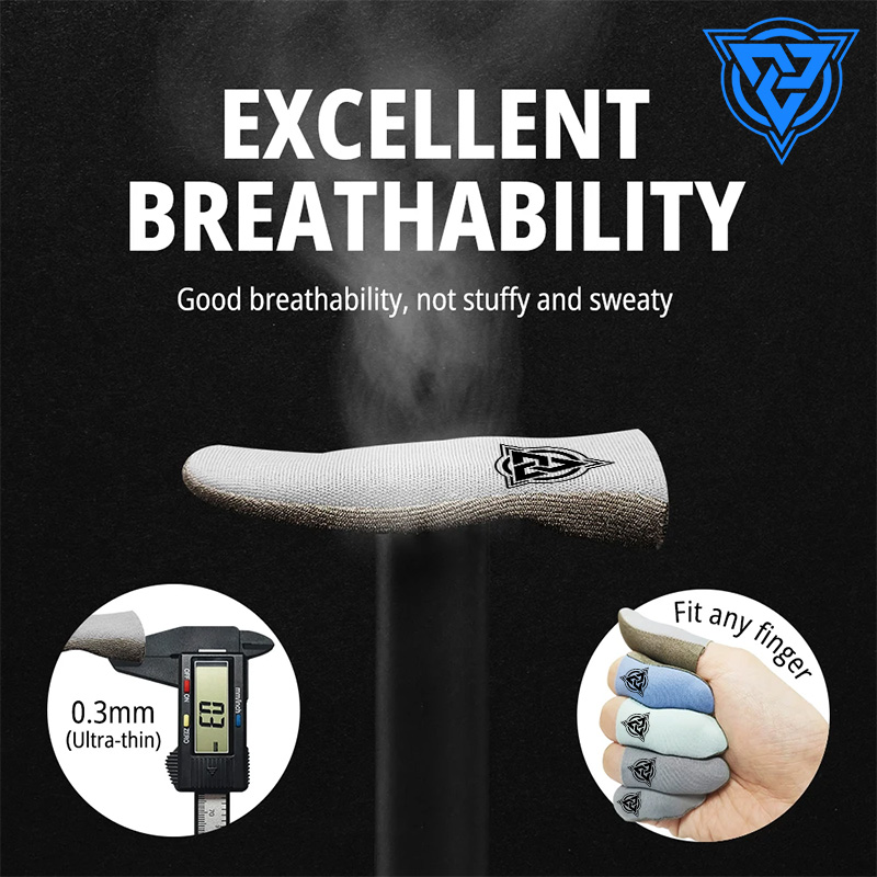BlueWow Gaming Finger Seelve Professional Game Gloves Silver Cloth For ...