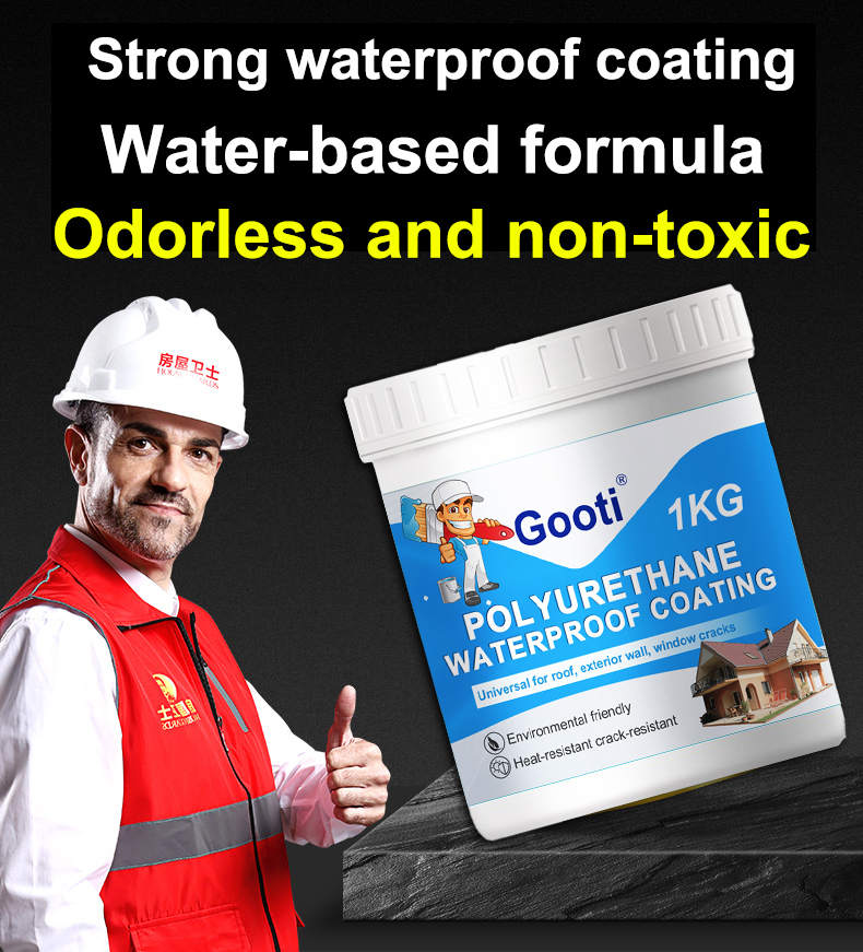 1000G Free Brush Gooti Super Waterproof Sealant For Roof Polyurethane ...