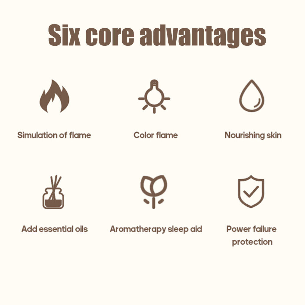 Simulation Flame Humidifier Home Small Desktop Diffuser Air Purifier 7 ...