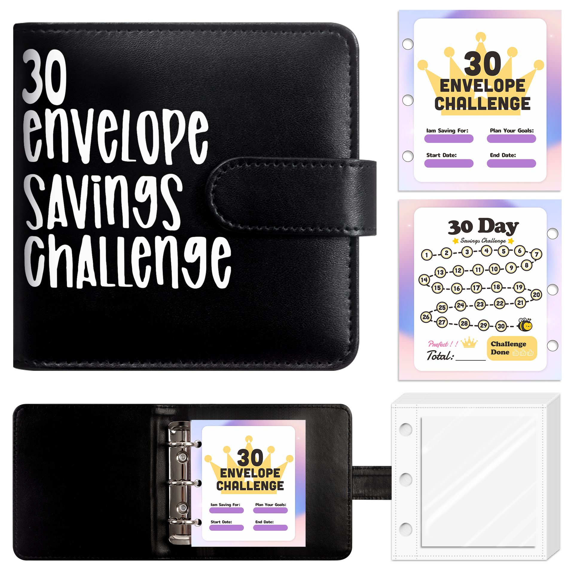 【New】30 Days /100 Days Cash Envelope Savings Challenge Book Money ...