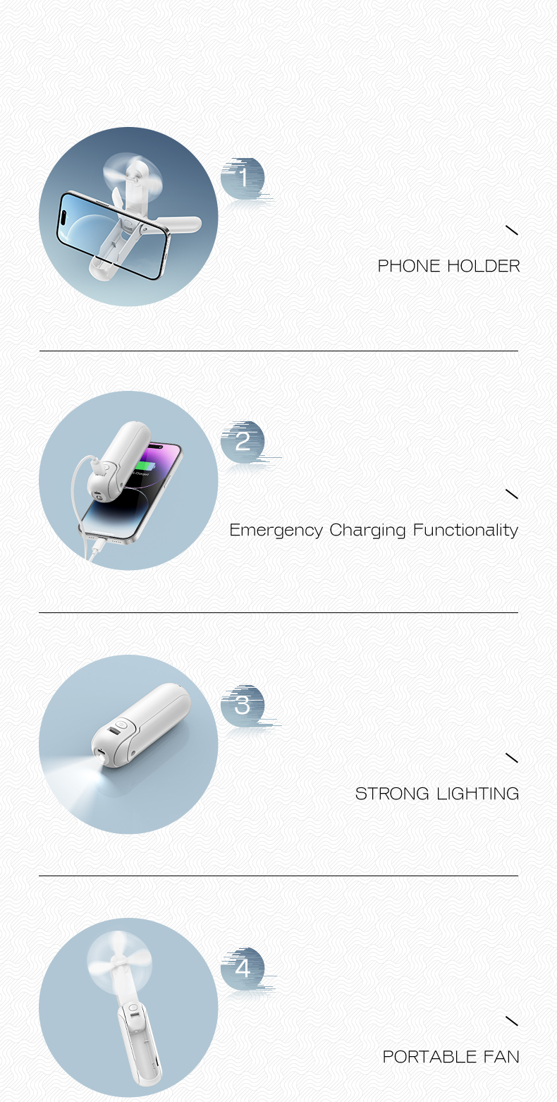 YIOMIO Mini Fan Rechargeable Portable Handheld Handy USB Pocket ...