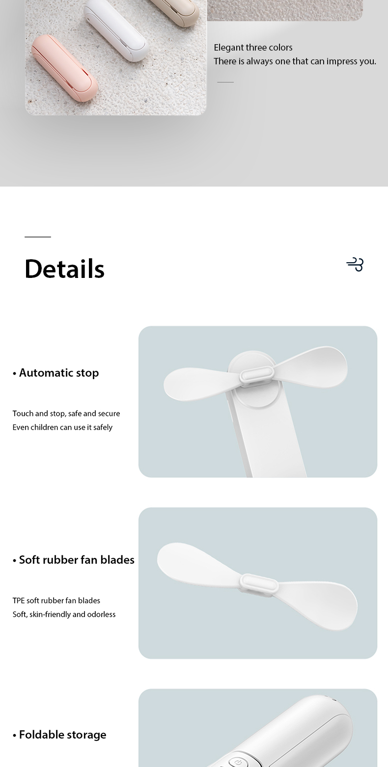 YIOMIO Mini Fan Rechargeable 5-in-1 Portable Handheld Handy USB Pocket ...