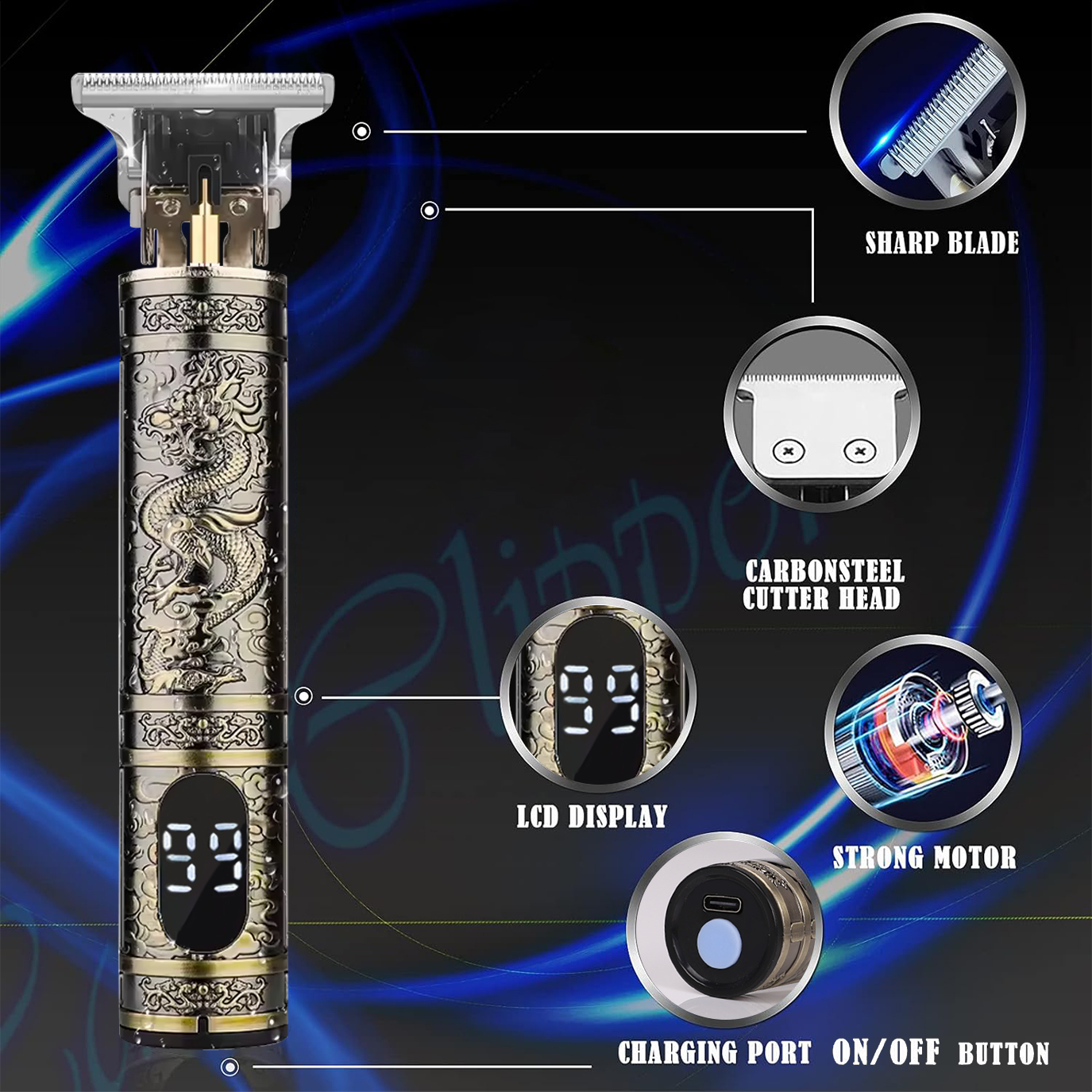 T9 Electric Hairdresser Wholesale Carving Mark Electric Pusher Smooth ...