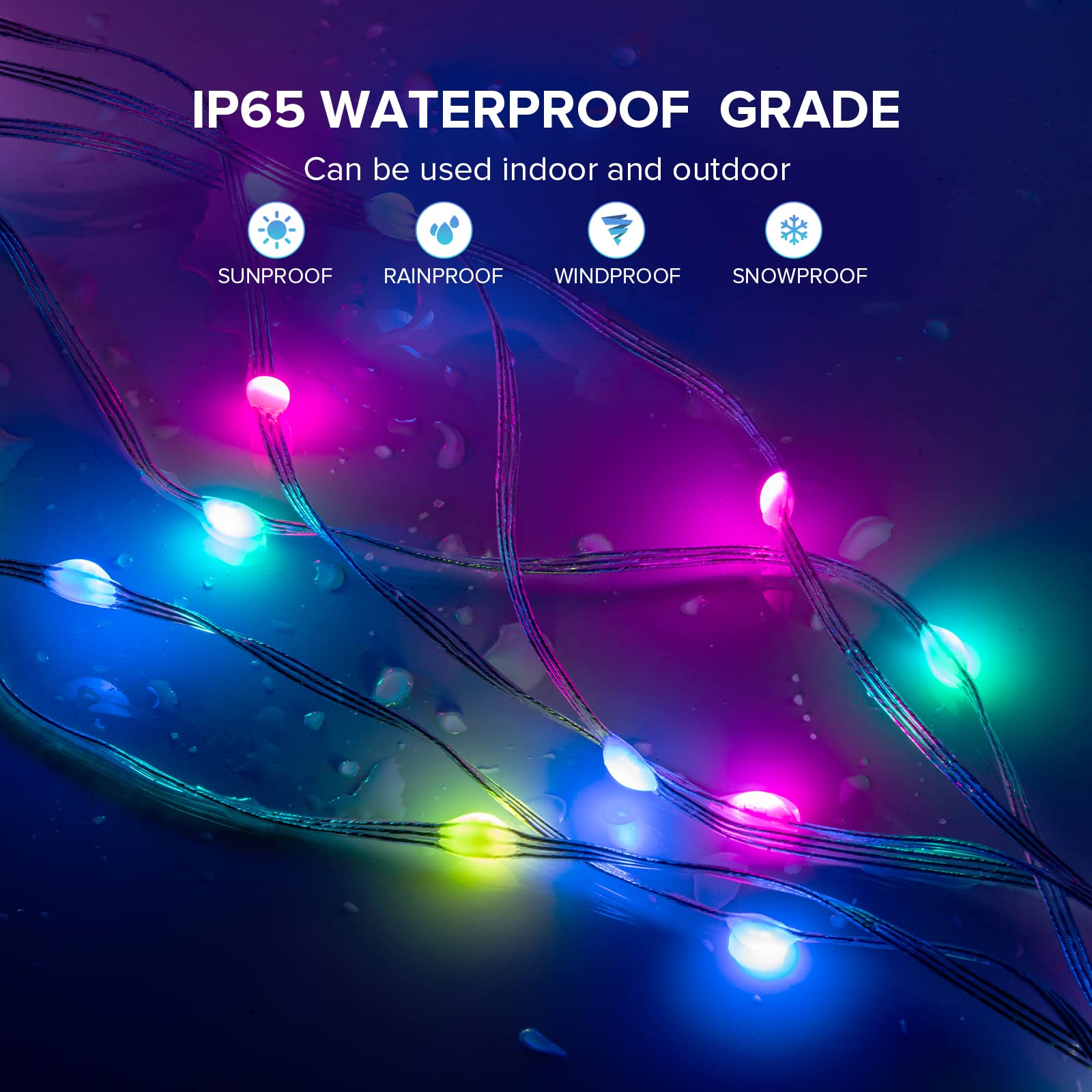 BTF-LIGHTING WS2812B RGB IC LED String Lights Individually Addressable ...