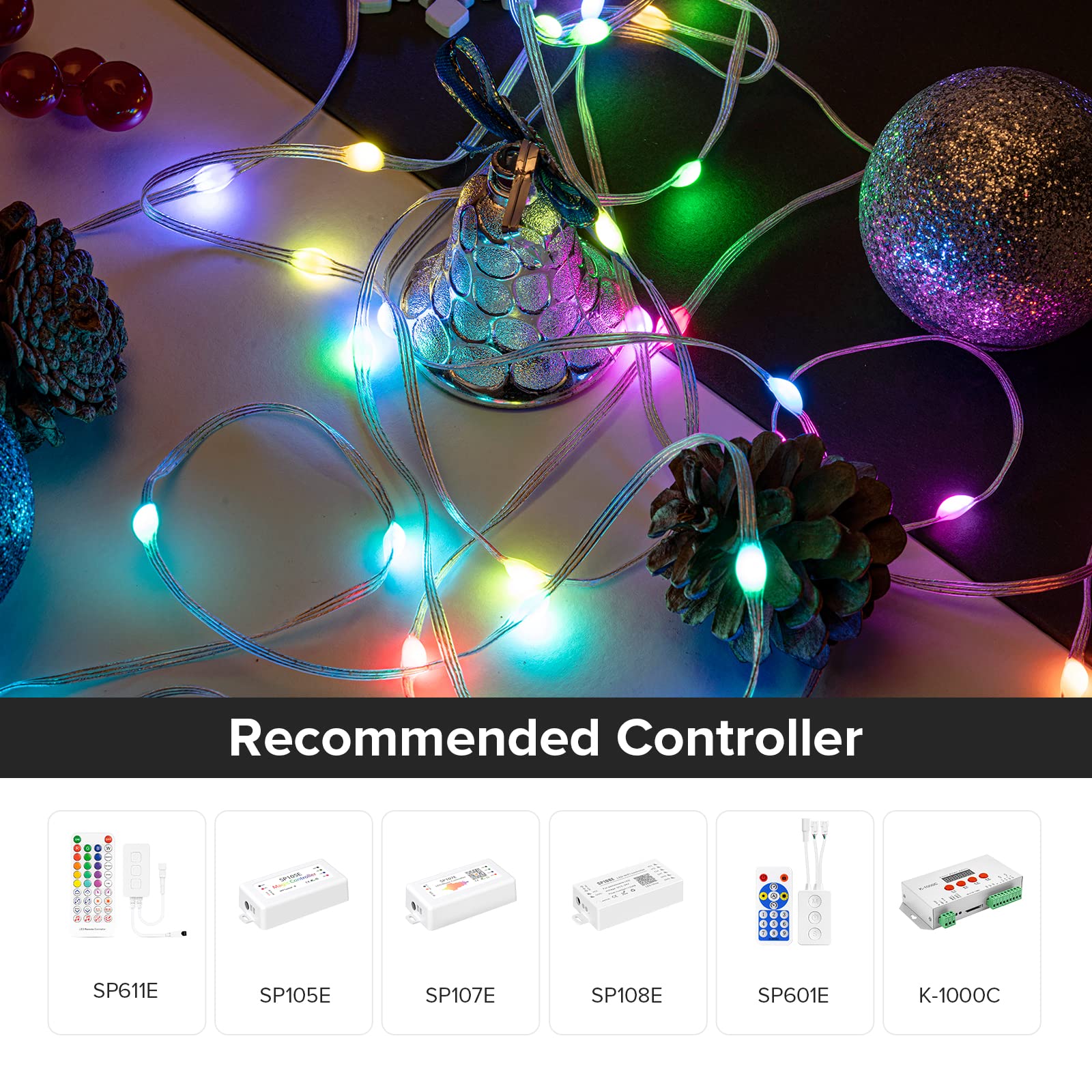 BTF-LIGHTING WS2812B RGB IC LED String Lights Individually Addressable ...