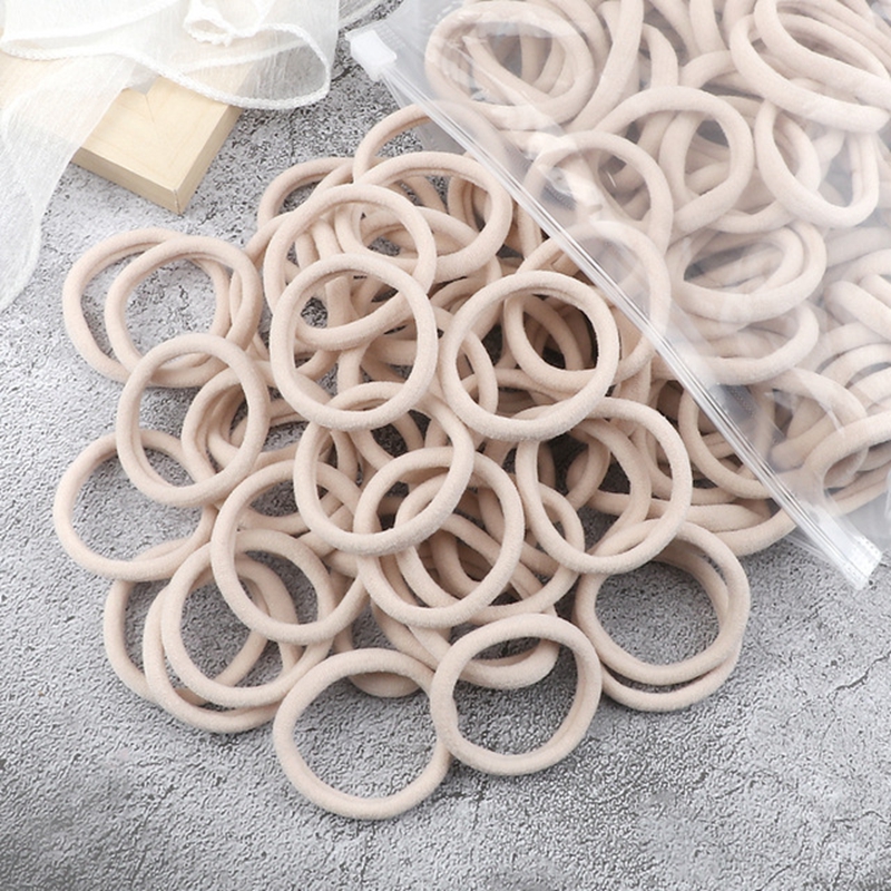50pcs Seamless Towel Ring Head Rope Solid Color High Elastic Ponytail ...