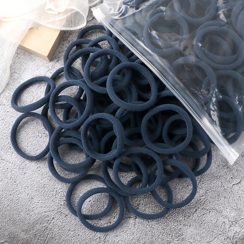 50pcs Seamless Towel Ring Head Rope Solid Color High Elastic Ponytail ...