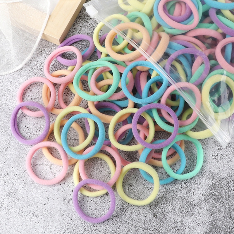 50pcs Seamless Towel Ring Head Rope Solid Color High Elastic Ponytail ...
