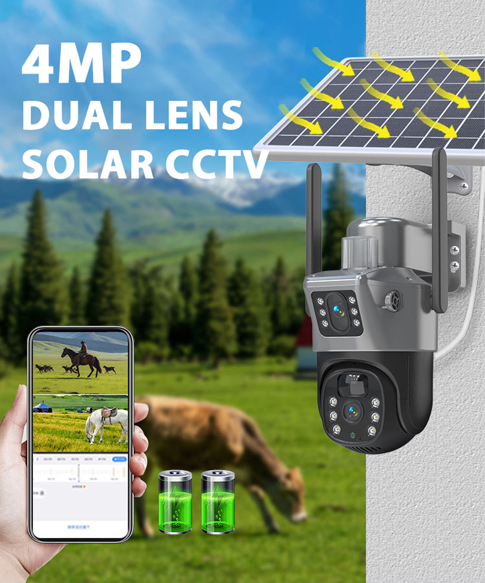 V380 PRO 4G Solar Power Dual Lens no wifi CCTV Camera Outdoor ...
