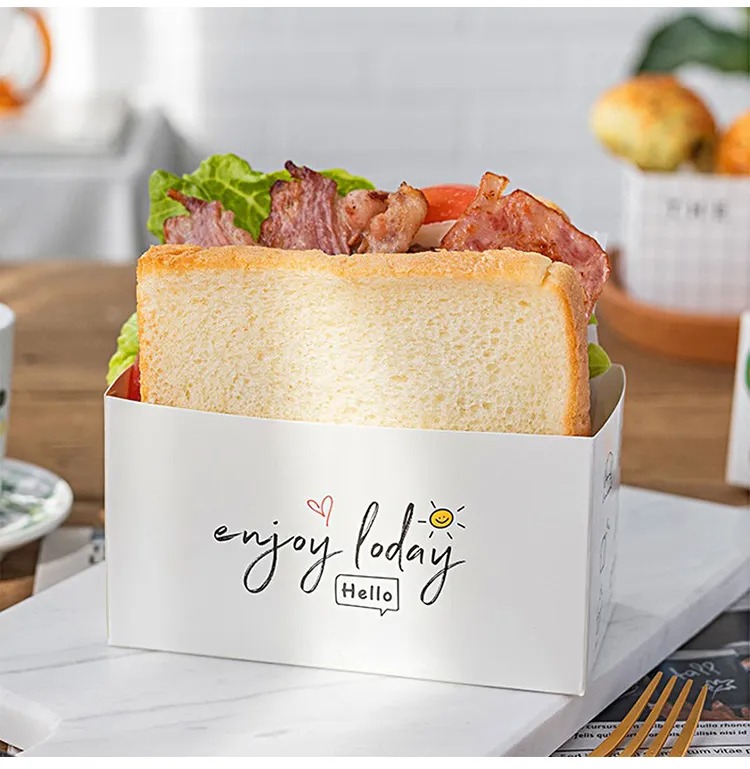 50 PCS Sandwich Packaging Box Toast Bread Packaging Box Burger Egg Drop ...