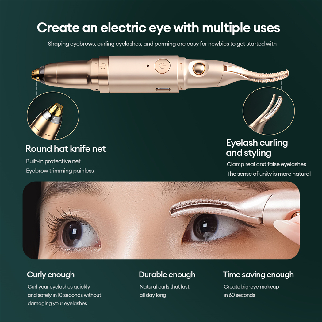 CkeyiN Double Sided Electric Eyelash Curle Curler and Trimmer Heated ...