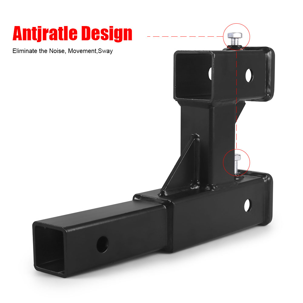 14 inch Double Hitch Receiver Trailer Dual Hitch Extension Riser for 2 ...