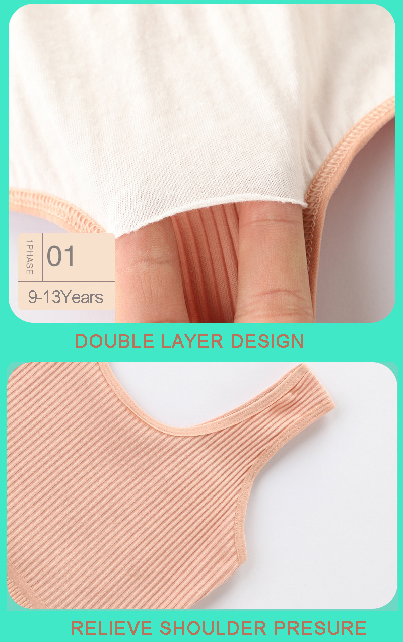 CLASSYAMY Pure cotton girls training bra ribbed woven fabric soft and ...