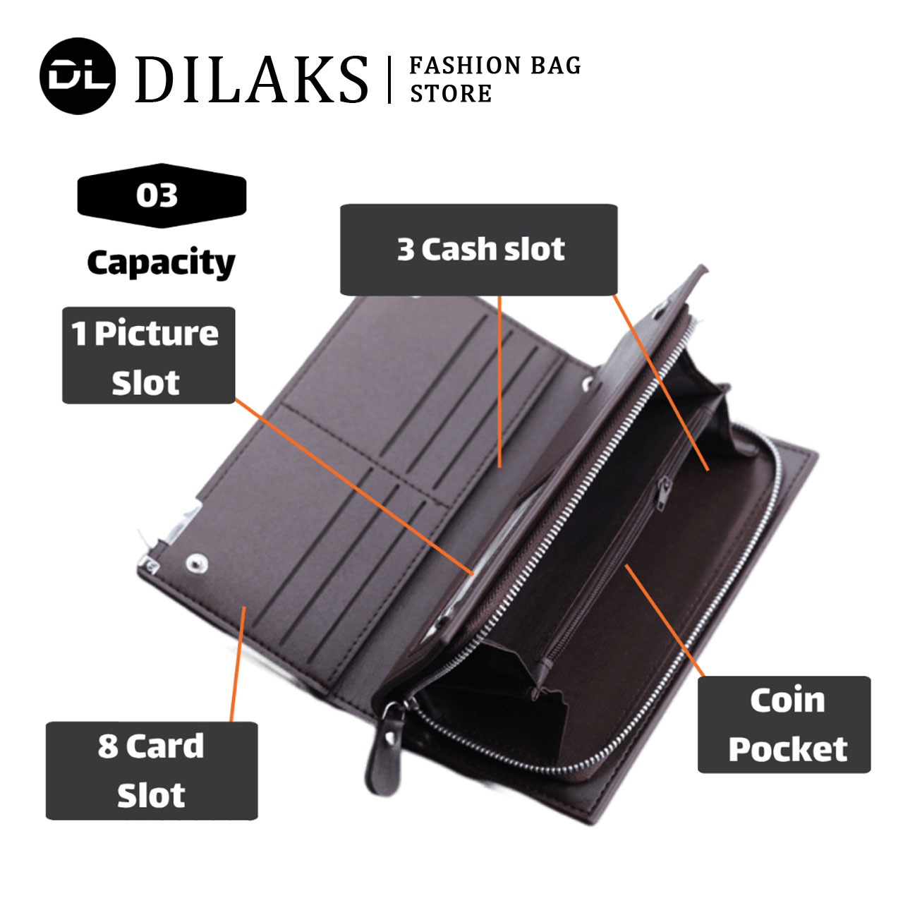 Men's Long Business Wallet - High-Quality PU Leather, Large Capacity ...