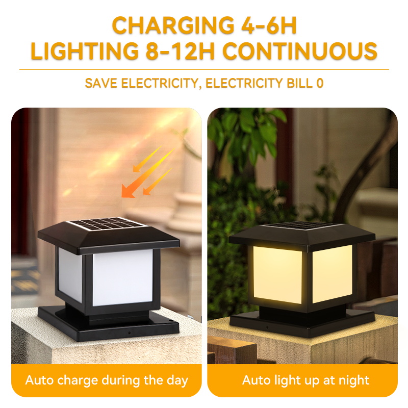 Solar Light Outdoor Post light 4 Color Pillar Garden Light Waterproof ...