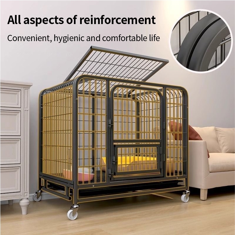 Dog Cage XXXL Rugged And Crashworthy Cage Collapsible Dog Crate Wheeled ...