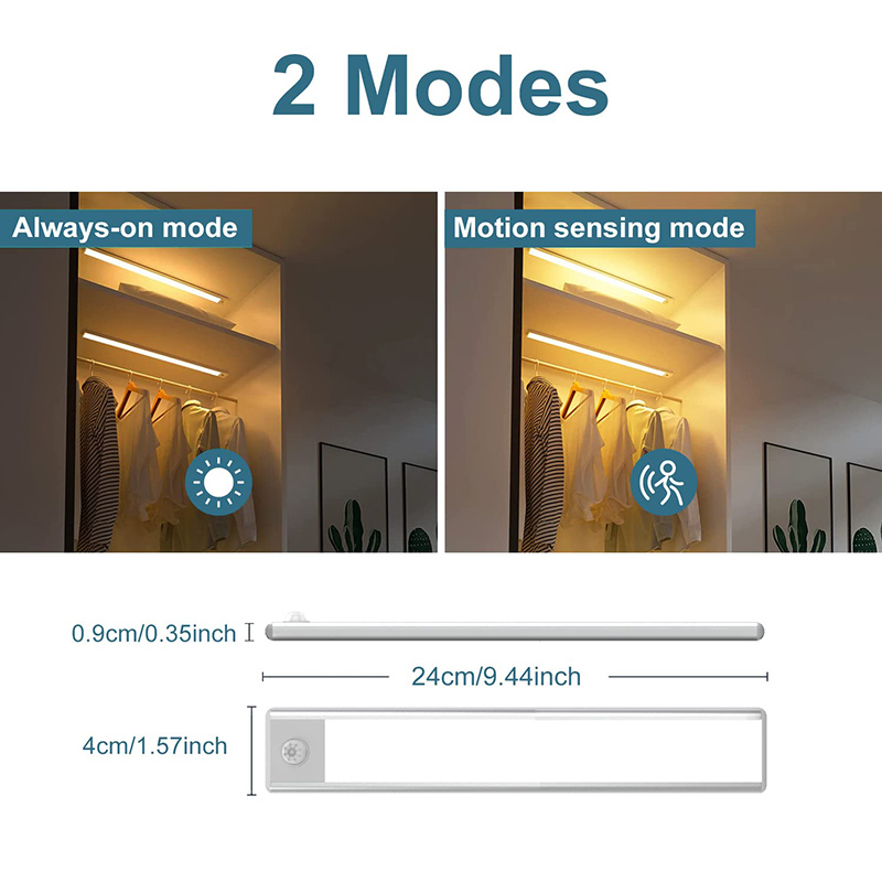 3 Colors Cabinet Light Sensor Kitchen Light Aluminium Smart Night ...
