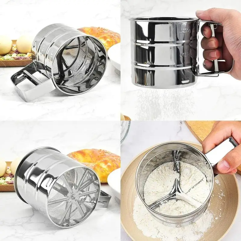 1Pc Pastry Baking Tools Powder Flour Mesh Sifter Cup Baking Icing Sugar ...