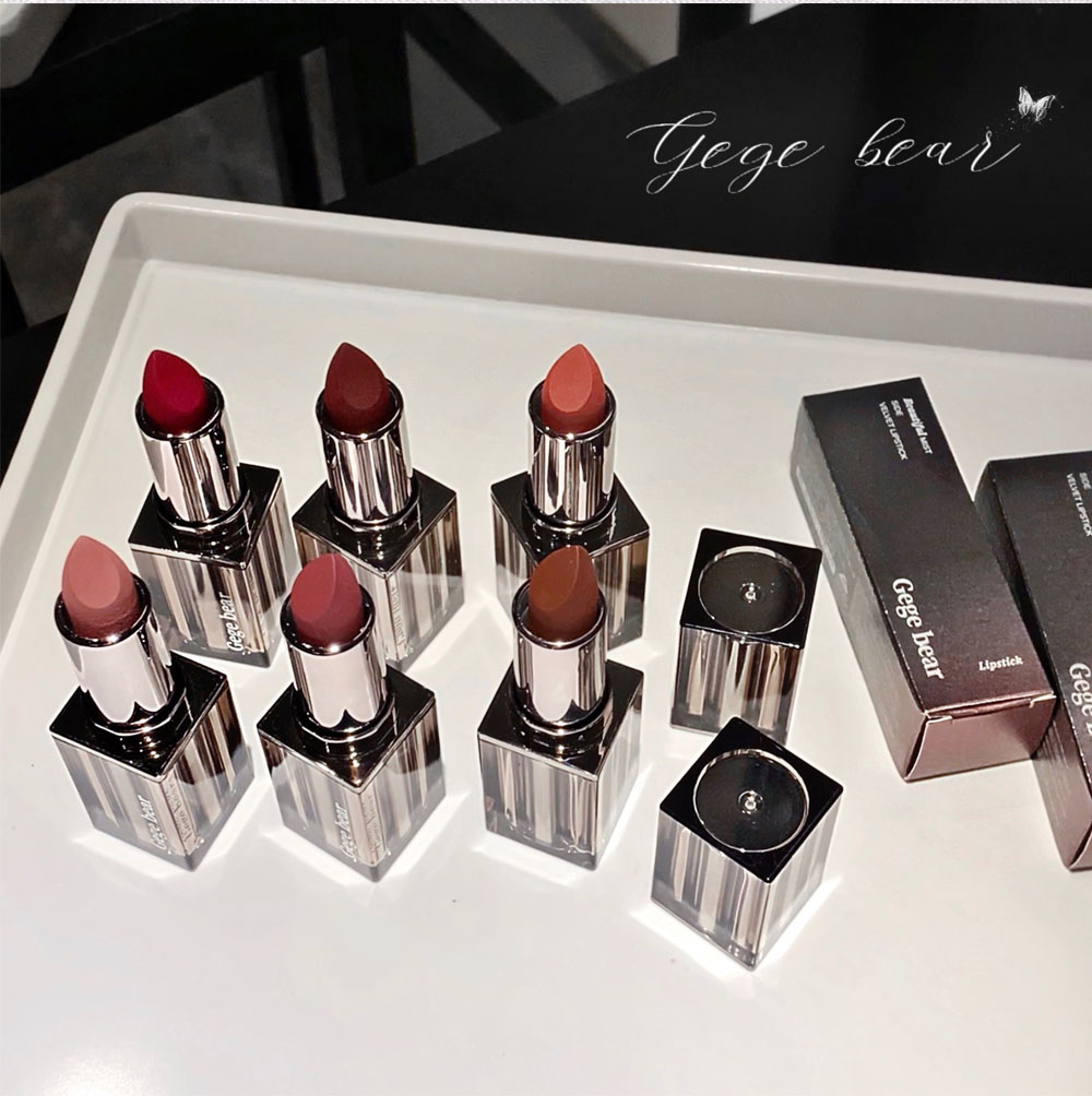 GEGE BEAR Matte Velvet Lipstick Long-Lasting Color, Non-Stick Cup, Natural And Portable Lip ...