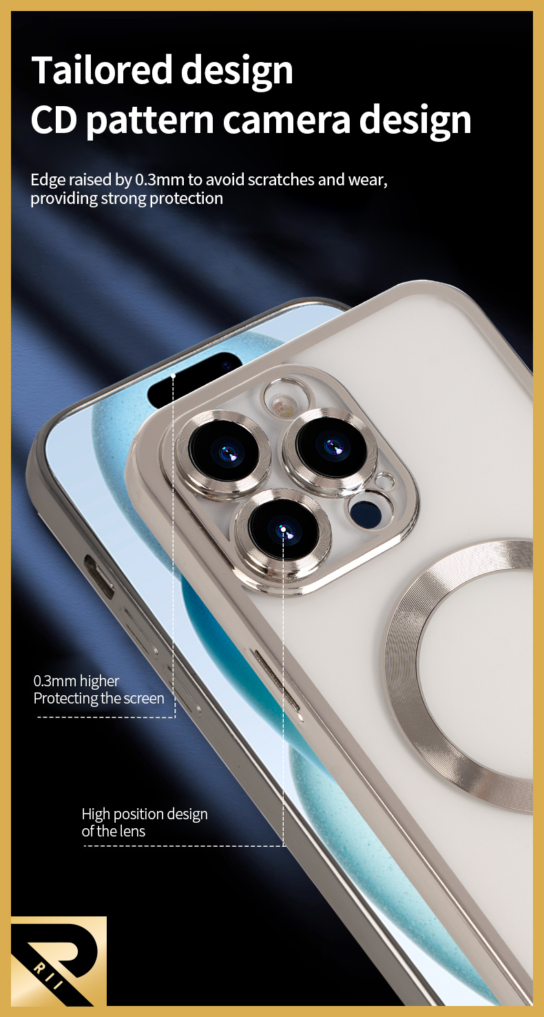 New RII Electroplated Magnetic Wireless Charging Phone Case for iPhone ...