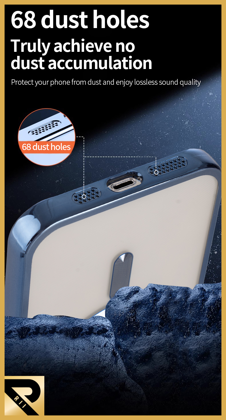 New RII Electroplated Magnetic Wireless Charging Phone Case for iPhone ...