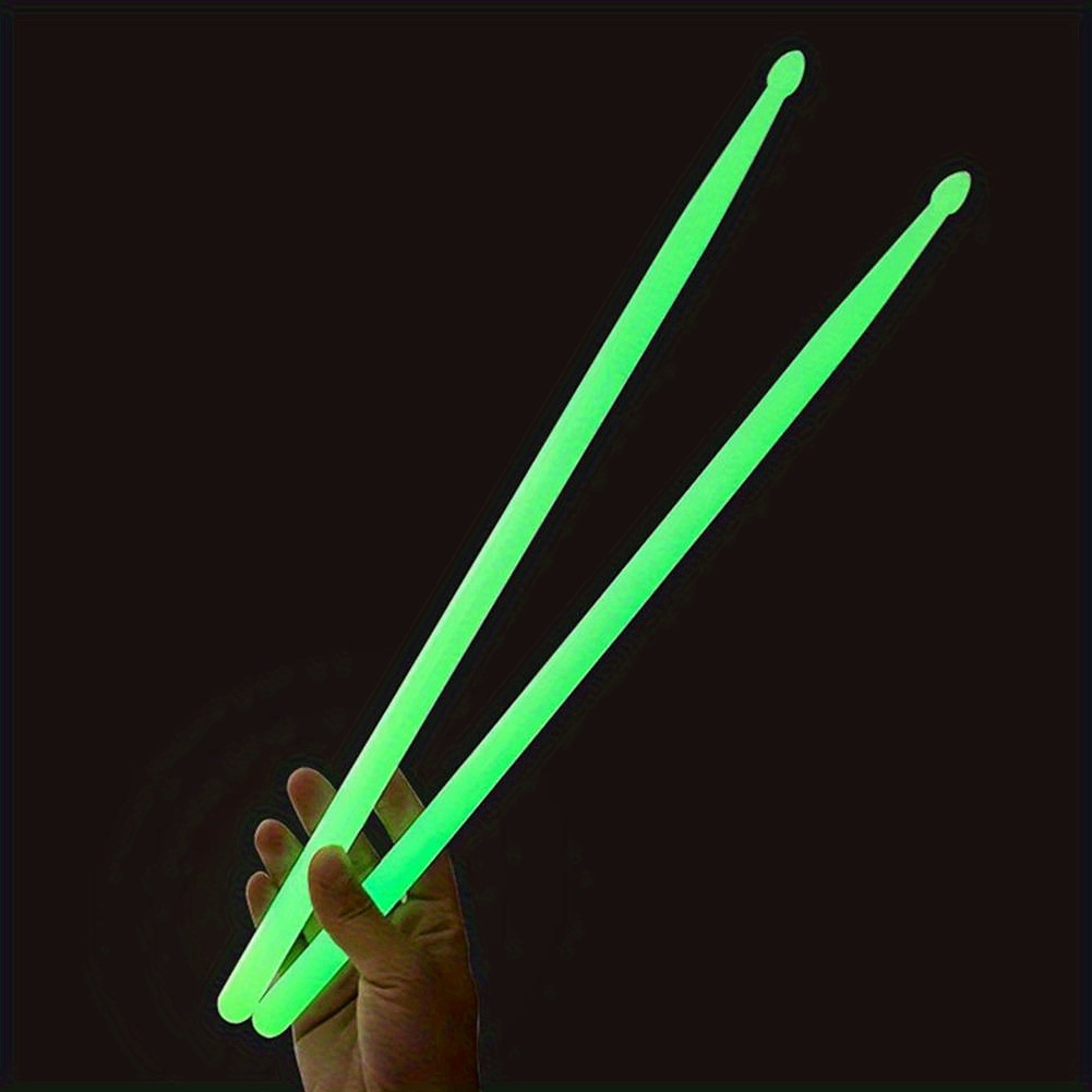 1-Pair 5A Luminous Drumsticks Classic Waterdrop Tip Nylon Neon Colored ...