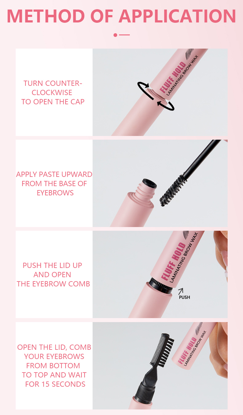 Natural 3D Eyebrow Gel with Dual-ended Brush,Clear Eyebrow Gel Fixer ...