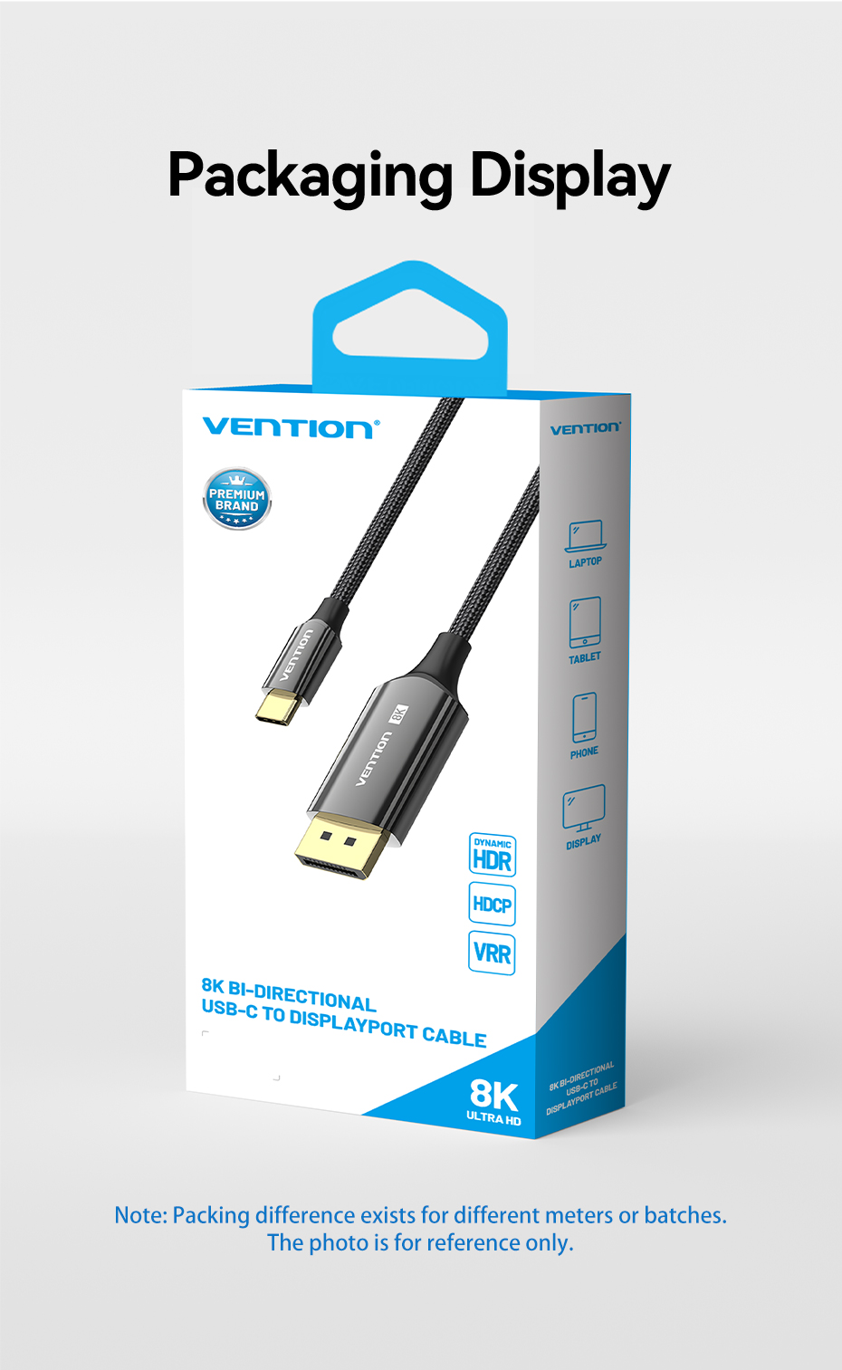 Vention Type C to DP Cable 8K Bi-Directional UsB-C to DisplayPort Cable ...