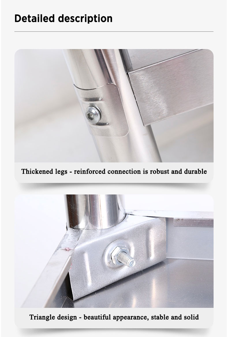 BOBI Double deck stainless steel worktop dining kitchen worktop storage ...