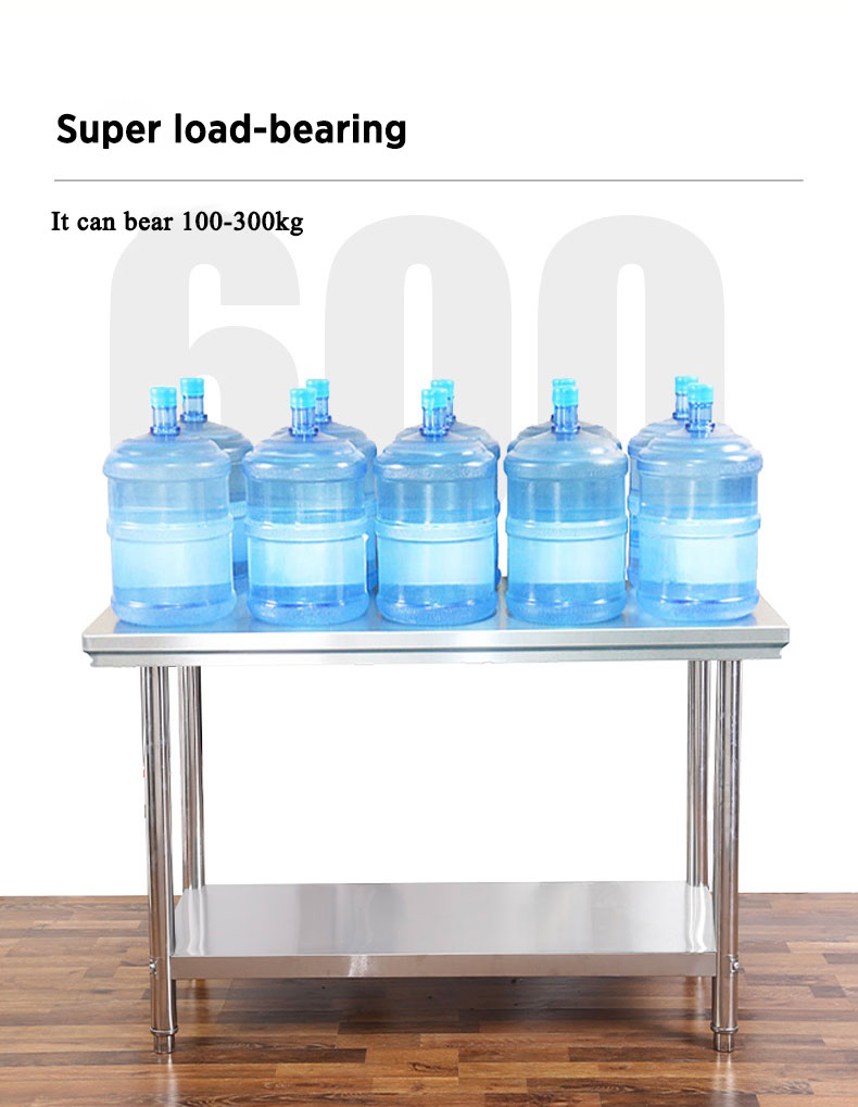 BOBI Double deck stainless steel worktop dining kitchen worktop storage ...