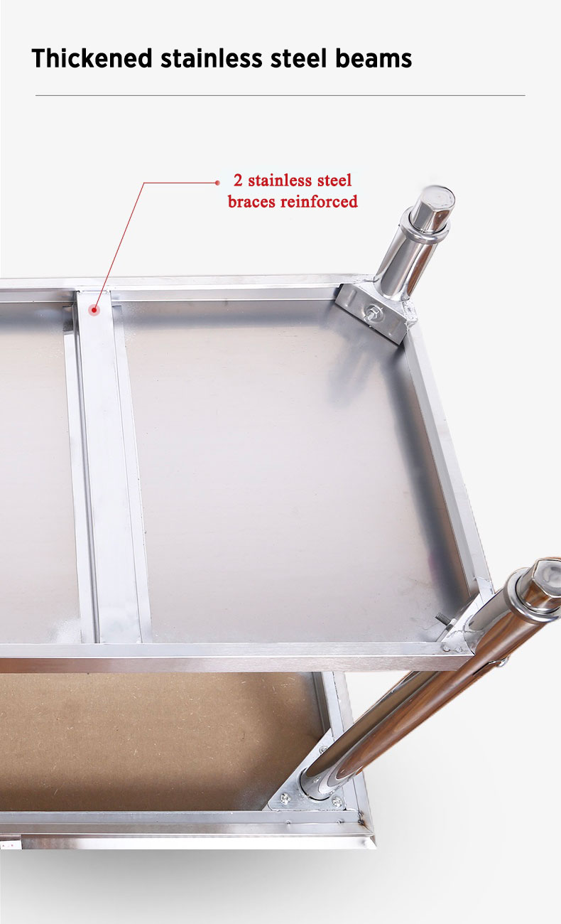 BOBI Double deck stainless steel worktop dining kitchen worktop storage ...