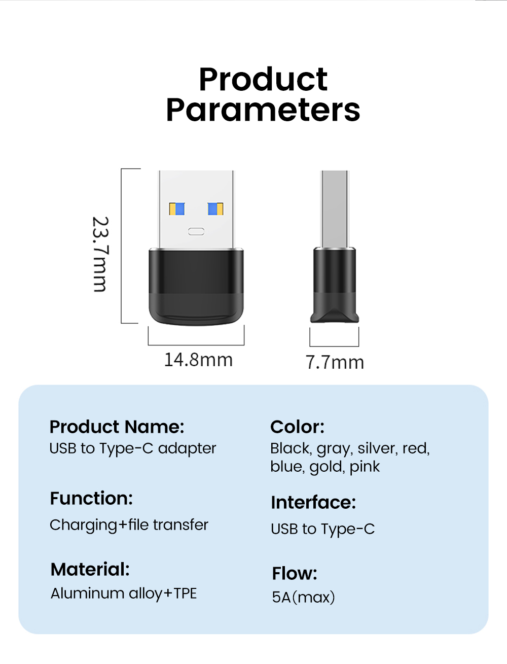 10G USB To Type C OTG Adapter 3.0 USB USB-C Male To Micro USB Type-c ...