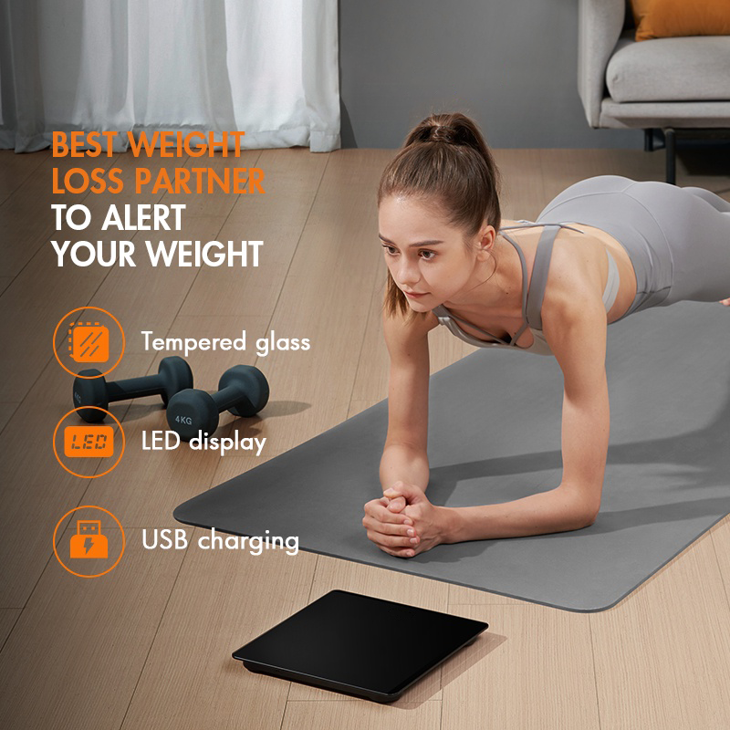 OOKAS Electronic Human Digital Weighing Scale Large Tempered Glass LED ...