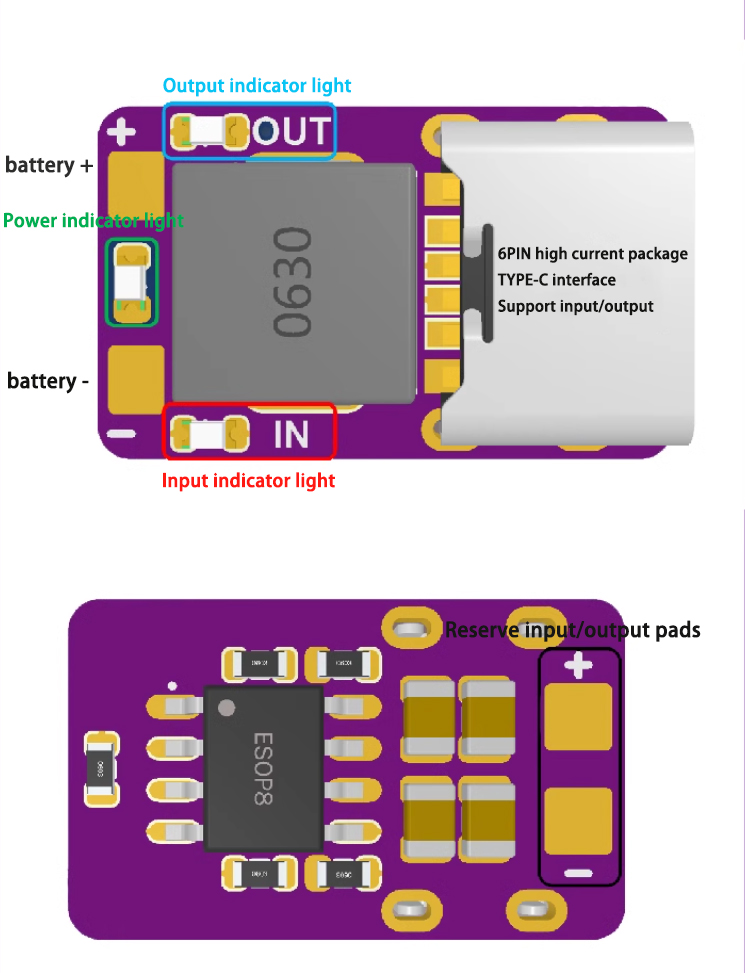 Mini DC 5V 2.4A Charge/Discharge Module 3.7V 4.2V 18650 Li-ion Battery ...