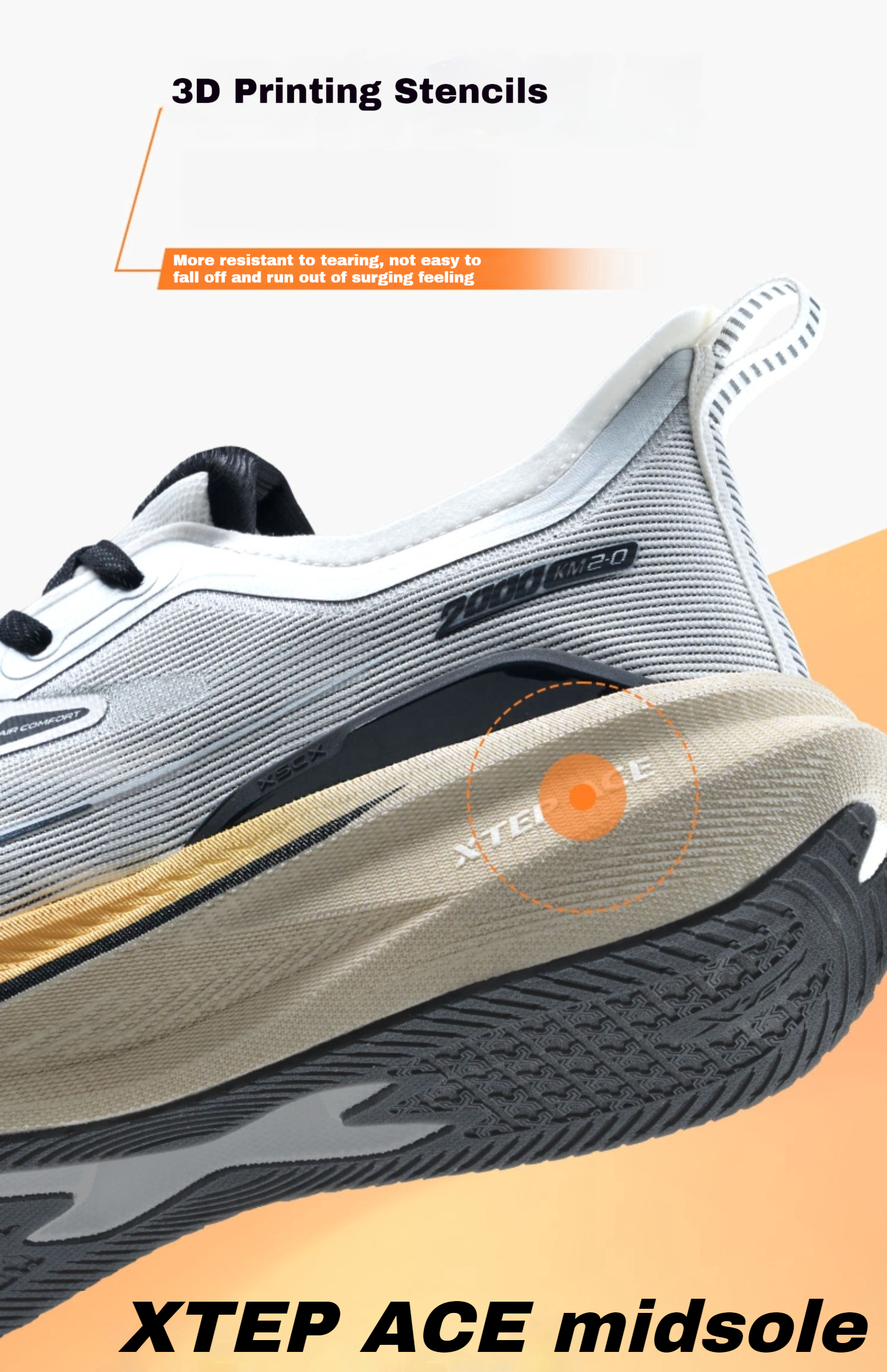 【xtep】2000KM 2.0 | Racing running shoes ACE technology + marathon-level ...