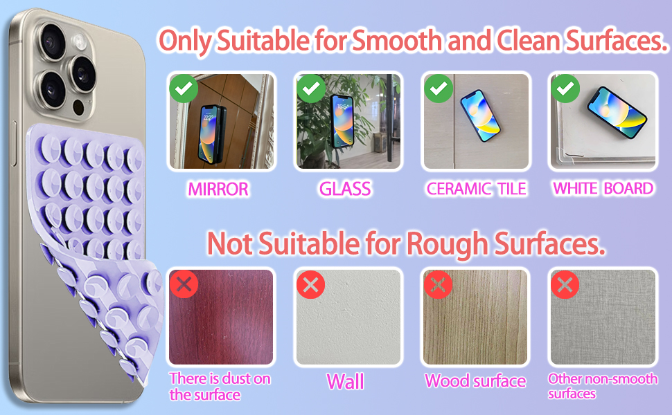 Double Sided Silicone Phone Sticky Grip, Suction Phone Case Mount for ...