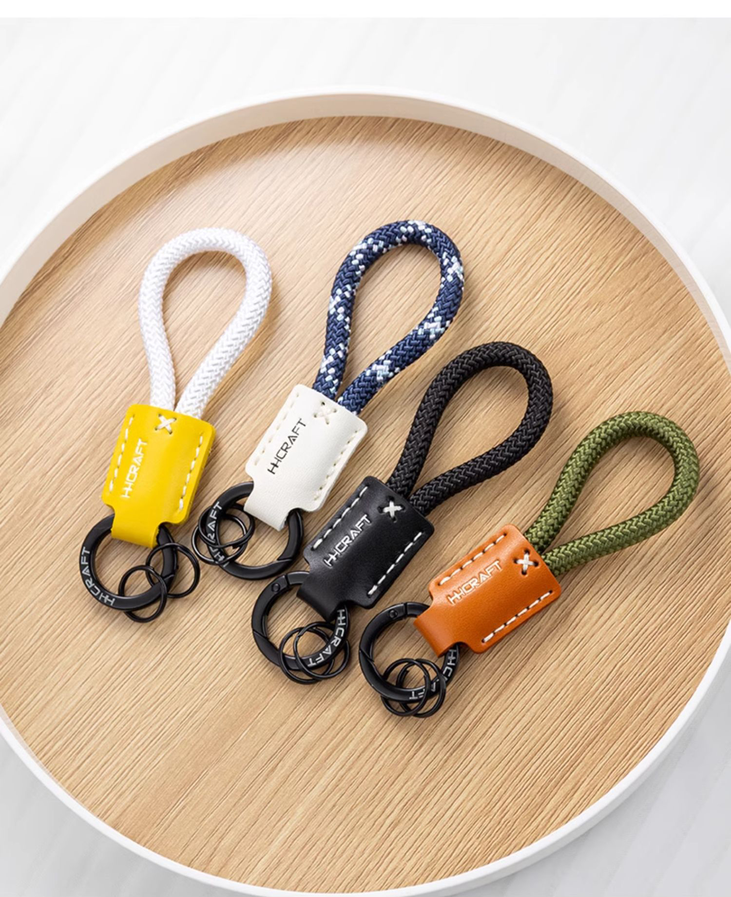 Leather Car Keychain Ring Key Holder Motor Horseshoe Shape D-ring Key ...