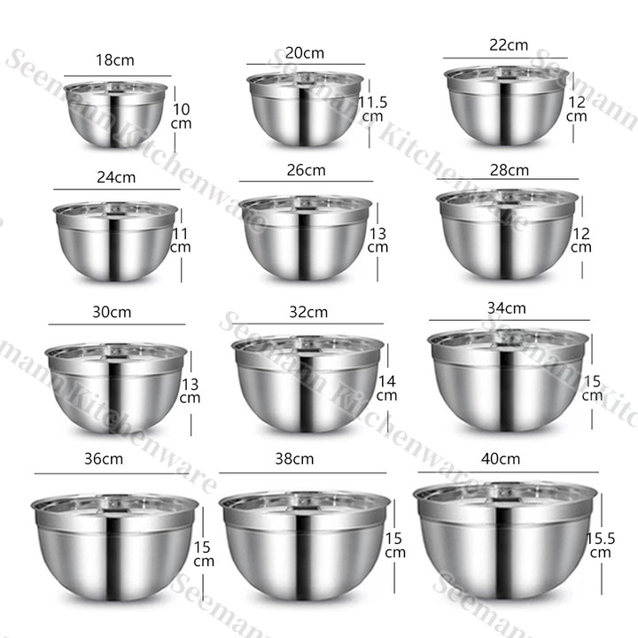 Stainless Steel Mixing Bowl Thicker Mixing Bowl Salad Bowls Kitchen ...