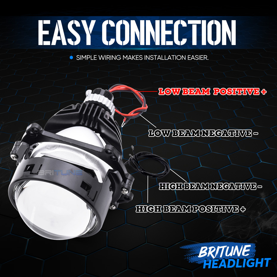 Bi-led Lens 3.0 inch Hella 3R G5 90W LED Projector Headlight Lenses H4 H7 H1 H11 9005 LED Lamps ...