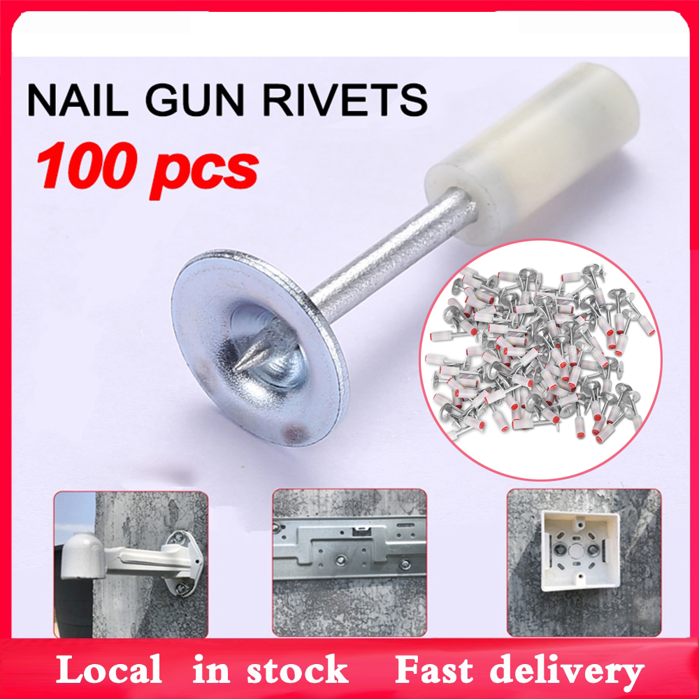 100/200/500PCS 25mm Steel Nail Gun Rivet Tool Bullet Nail Gun Concrete ...