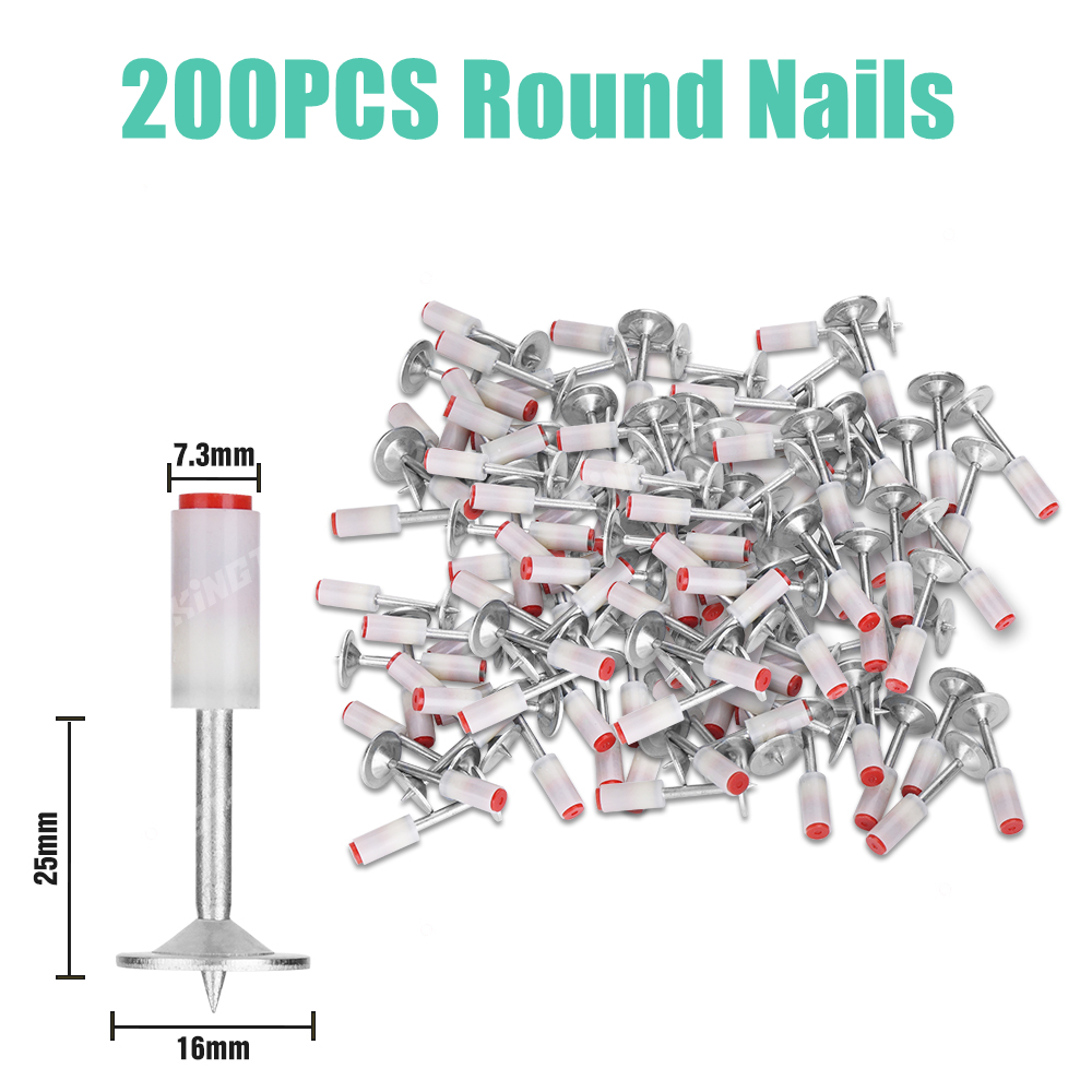 100/200/500PCS 25mm Steel Nail Gun Rivet Tool Bullet Nail Gun Concrete ...