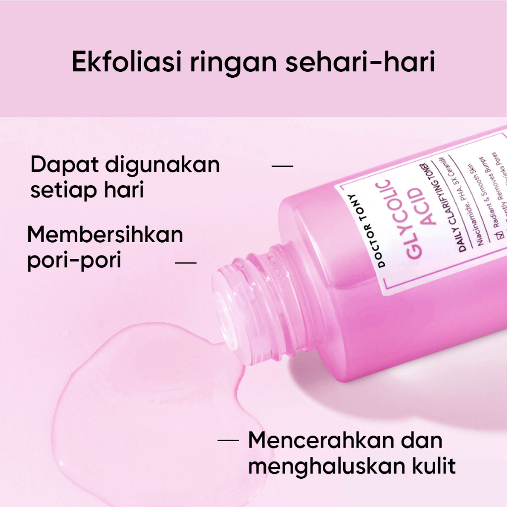 DOCTOR TONY Glycolic Acid Daily Clarifying Toner 80ml Daily Exfoliating ...