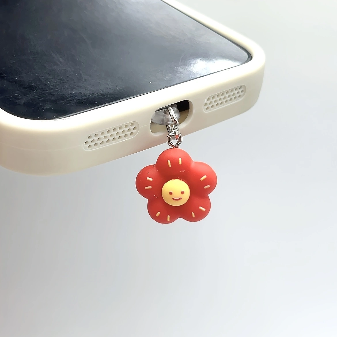 Mobile Phone Anti-dust Plug diy Resin Cute Smiley Face Safflower Smiley ...