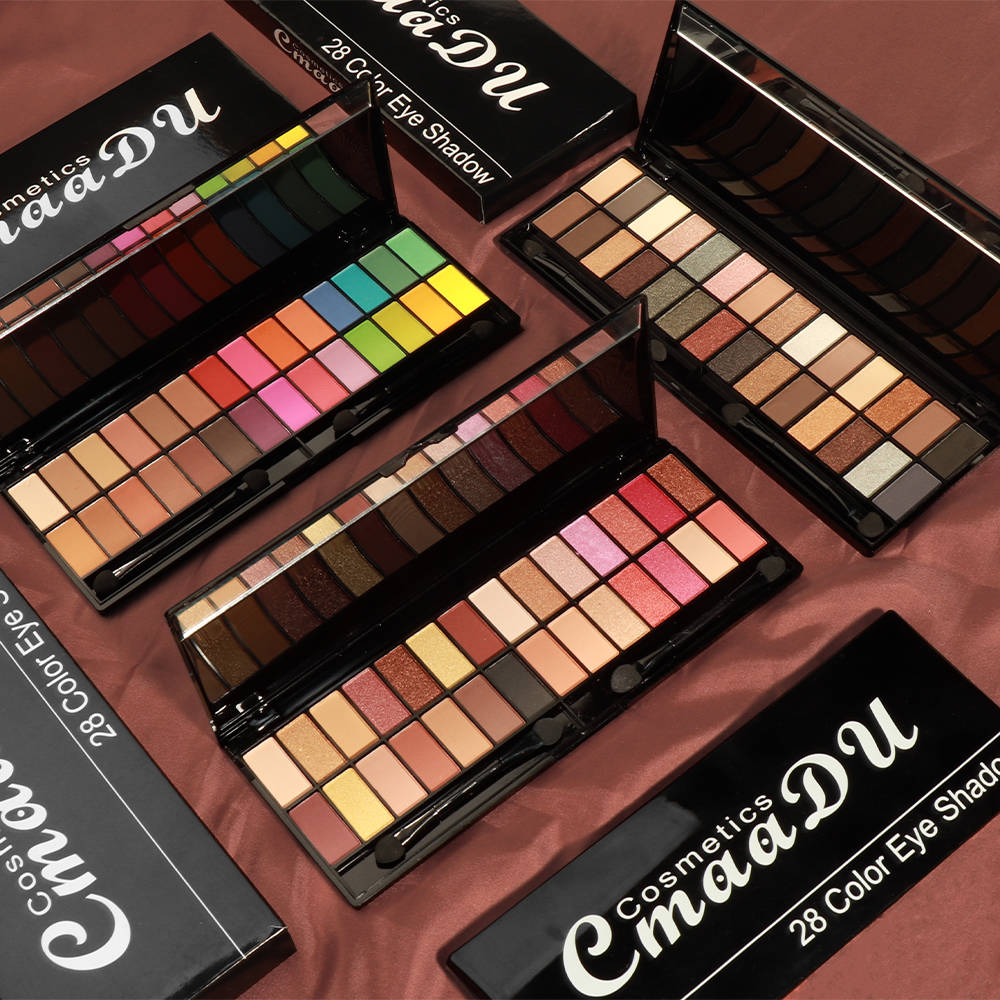 CmaaDu 28 Color Matte Pearl Eyeshadow Tray, Stage Performance Makeup ...