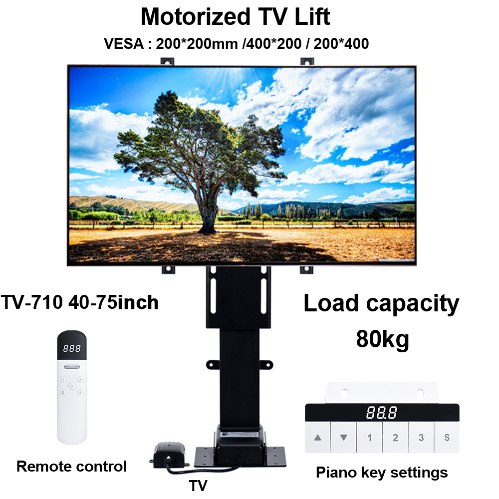 Motorized TV Lift Stand for 40~75inch TV Screen Smart Remote Control ...