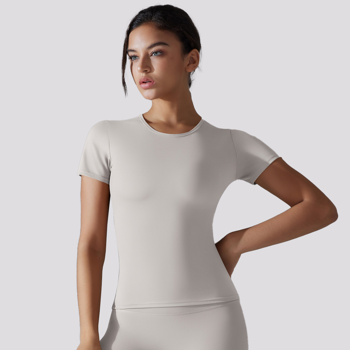 Nessaj Yoga Top Round Neck Gym Sports Shirt Dri Fit Running Sports Top ...