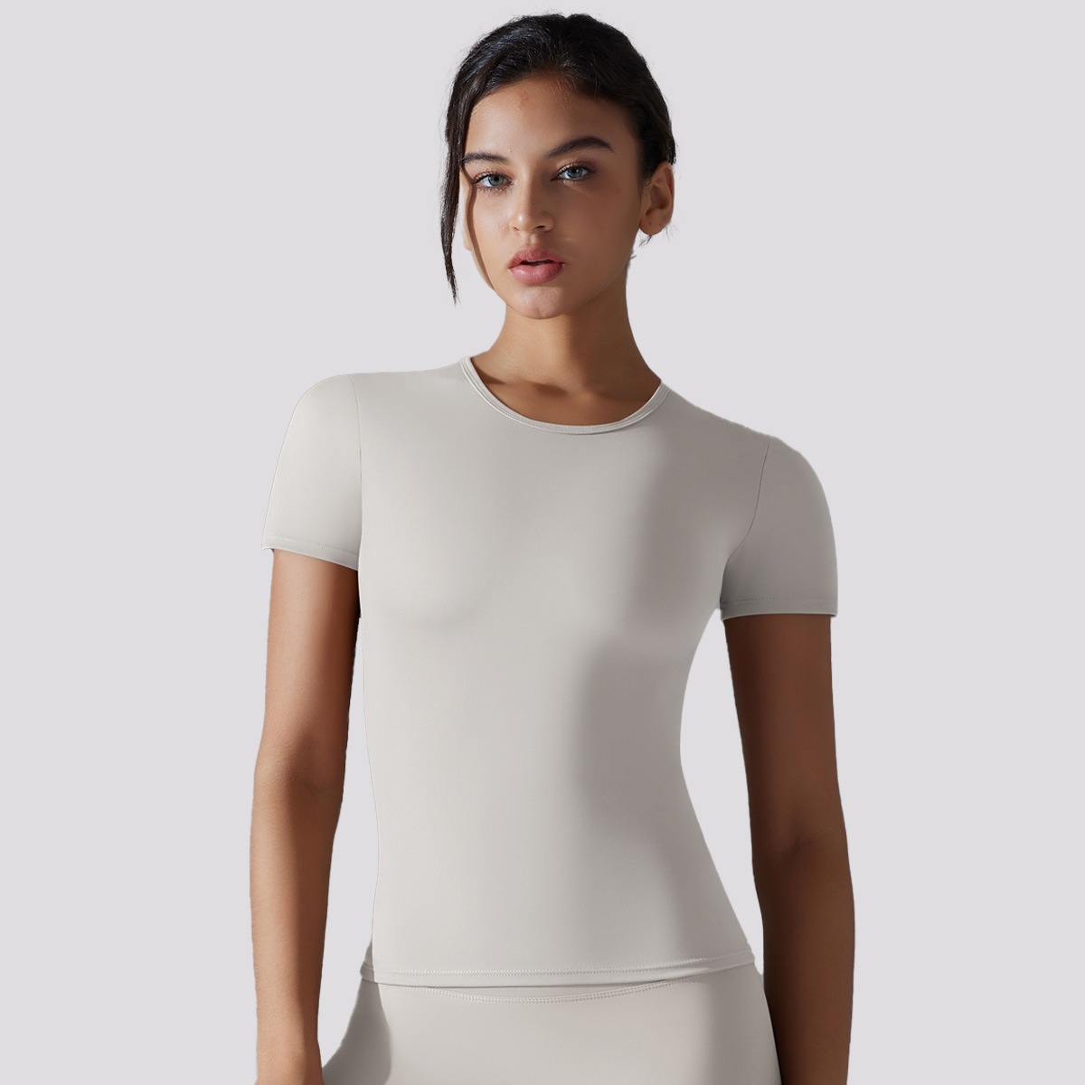 Nessaj Yoga Top Round Neck Gym Sports Shirt Dri Fit Running Sports Top ...